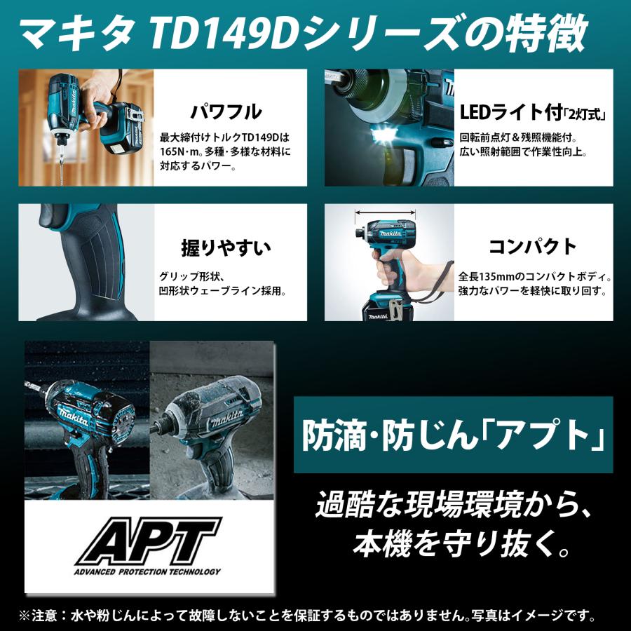 マキタ MAKITA 18v インパクト td149 インパクトドライバー バッテリー セット 本体 ビット フルセット 充電式 : ギフトコンシェルジュ - 通販 - Yahoo!ショッピング