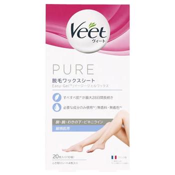【１０個セット】レキットベンキーザー ヴィート ピュア脱毛ワックス 敏感肌用 20枚入×１０個セット Veet（ヴィート） レキットベンキーザー ピュア 脱毛ワックスシート
