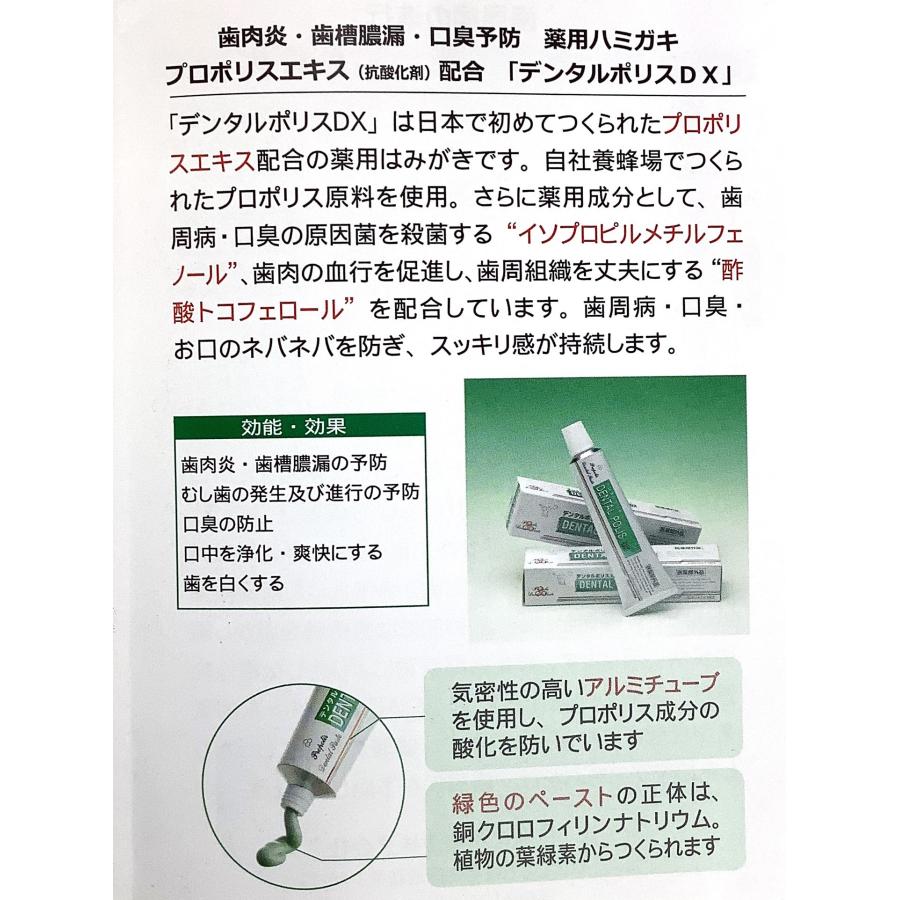 日本自然療法 デンタルポリスDX 80gx2コ（医薬部外品）日本初 プロポリス配合 薬用ハミガキ : くすりのケンコちゃんヤフー店 - 通販 - Yahoo!ショッピング