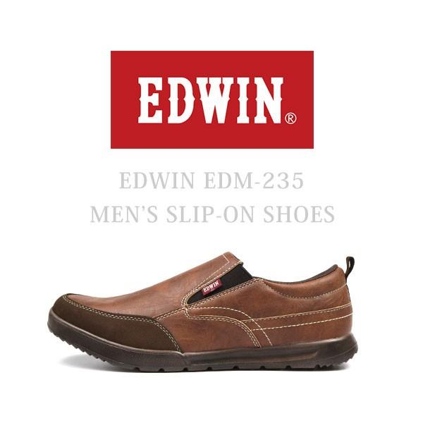 EDWIN エドウィン スリッポン メンズ スニーカー 靴 黒 ブラック ブラウン 通勤 軽量 軽い 幅広 4E 疲れない カジュアル EDM-235 : 靴のニシムラ - 通販 ...