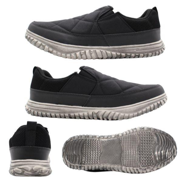 EDWIN エドウィン スニーカー スリッポン メンズ 靴 サンダル 黒 ブラック グレー 防水 雨 散歩 軽量 軽い 疲れない カジュアル キルティング EDM-638 : 靴のニシムラ ...