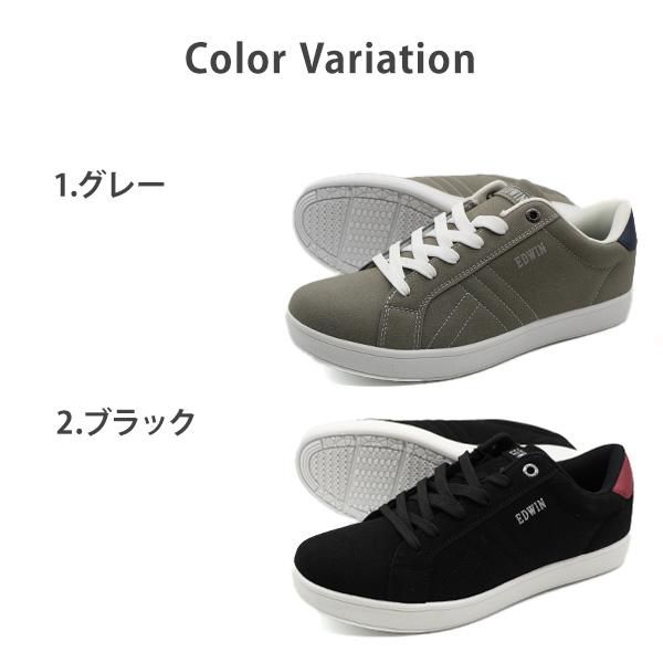 EDWIN エドウィン スニーカー メンズ 靴 黒 ブラック 灰色 グレー カジュアル おしゃれ シンプル 男性 人気 軽量 軽い 通勤 仕事 休日 疲れにくい EDW-7014 : 靴の ...