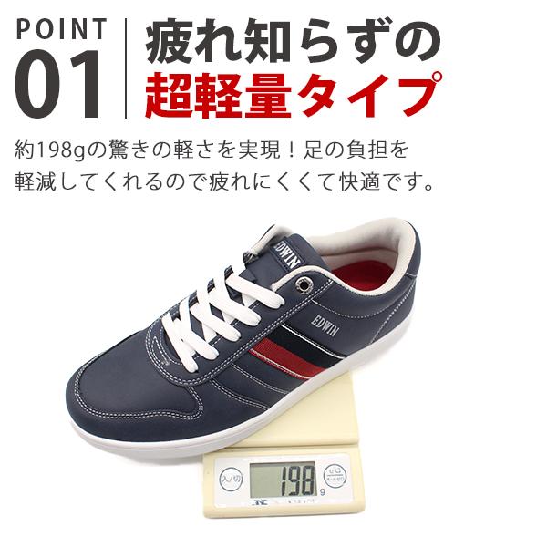 EDWIN エドウィン スニーカー メンズ 靴 ホワイト 白 幅広 ワイド ゆったり 軽量 軽い 取り外せるインソール 屈曲性 快適 歩きやすい 通勤 通学 EDW-7015 : 靴のニシムラ ...