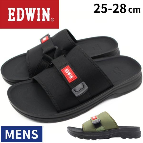 EDWIN エドウィン サンダル メンズ 靴 シャワーサンダル 黒 ブラック カーキ 軽量 軽い 疲れない 厚底 おしゃれ かっこいい カジュアル 夏 海 EW-5121 : 靴のニシムラ ...