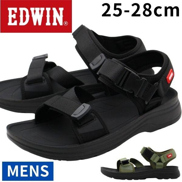 EDWIN エドウィン サンダル メンズ 靴 スポーツサンダル 黒 ブラック 緑 カーキ 軽量 軽い 履きやすい 歩きやすい 疲れない 厚底 おしゃれ かっこいい EW-5123 : 靴の ...