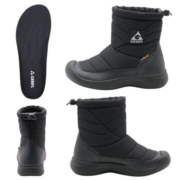 GERRY（ジェリー） ブーツ レディース 長靴 靴 ブラック 黒 撥水 雨 雪 レインブーツ 厚底 ダウンブーツ スノーブーツ 通勤 通学 保温 風防 GERRY GR-5569 : 靴の ...
