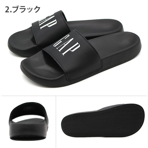 GAP ギャップ サンダル メンズ レディース 靴 黒 ブラック 白 ホワイト おしゃれ シンプル ブランド 人気 軽量 軽い 疲れない ロゴ 夏 滑りにくい GPU12325 : 靴の ...