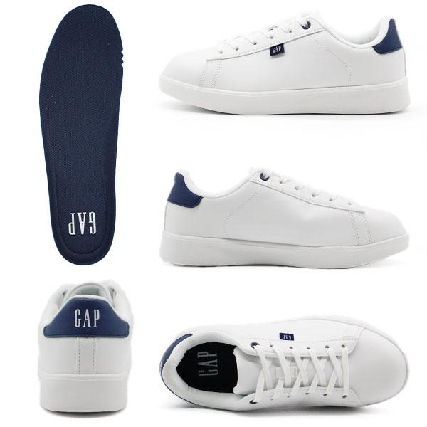 GAP（ギャップ） スニーカー メンズ 靴 シューズ 白 ホワイト コートスニーカー 軽量 軽い 通勤 通学 仕事用 シンプル 履きやすい 人気 ブランド GPU12402 : 靴のニシムラ ...