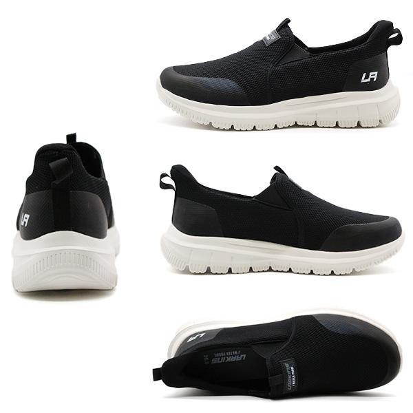 LARKINS スリッポン メンズ スニーカー 靴 黒 ブラック 灰色 グレー 防水 雨 履きやすい ハンズフリー 軽量 軽い ランニングシューズ ラーキンス L-204 : 靴のニシムラ ...