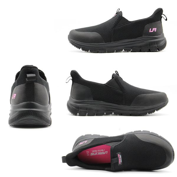 LARKINS スリッポン レディース 靴 スニーカー 黒 ブラック 防水 雨 レイン 軽量 軽い 厚底 ハンズフリー 妊婦 買い物 主婦 子育て 介護 ラーキンス L-304 : 靴の ...