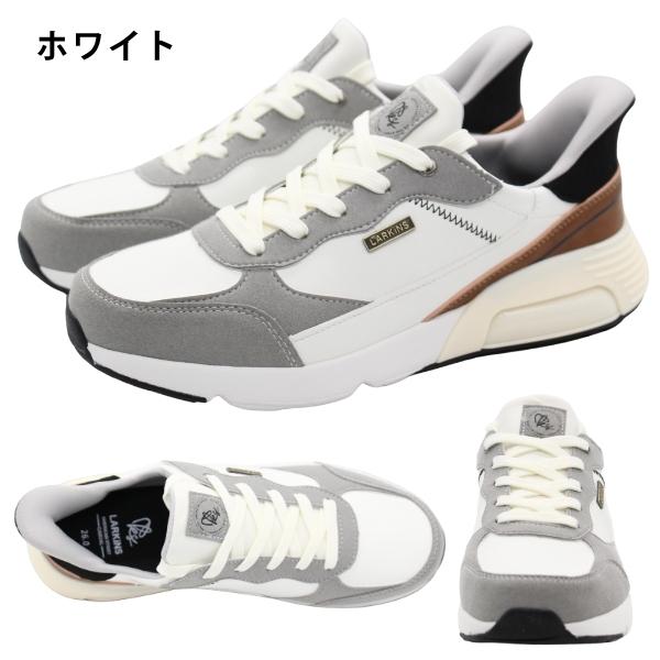 LARKINS スニーカー メンズ 靴 スリッポン ブラック 黒 ホワイト 白 履きやすい ビジカジ オフィスカジュアル きれいめ ハンズフリー ラーキンス L-6100 : 靴のニシムラ ...