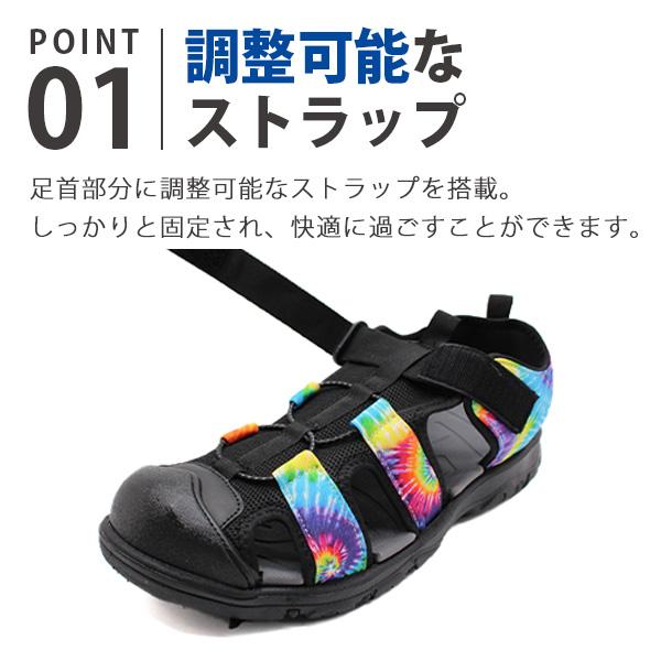 LARKINS サンダル メンズ 靴 黒 ブラック レインボー 虹色 スポーツサンダル ベルトテープ マジックテープ 軽量 軽い 屈曲性 疲れにくい ラーキンス L-6514 : 靴のニシムラ ...