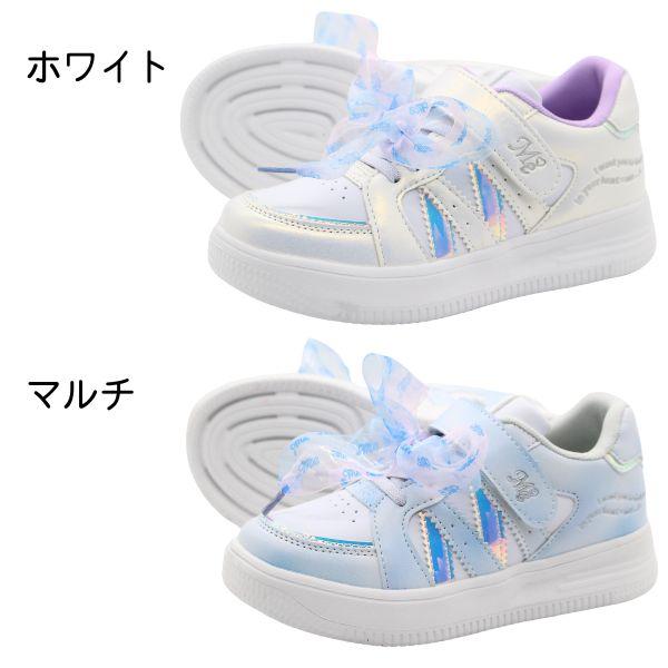 ＝ME スニーカー キッズ 子供 ホワイト 白 水色 うさぎ ねこ リボン ニコプチ ティーン 女の子 学校 通学 小学生 幼稚園 登校 軽量 軽い イコールミー =ME ME-3754 ...