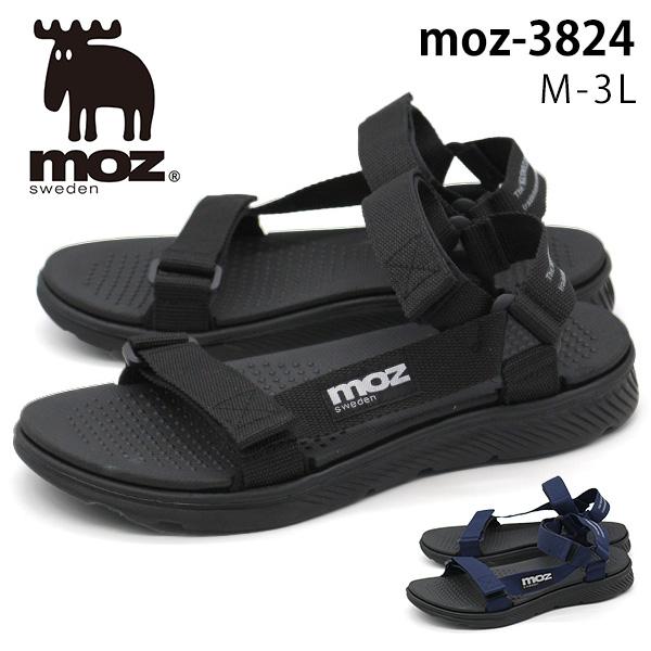 moz モズ サンダル メンズ 靴 スポーツサンダル 黒 ブラック ネイビー 軽量 軽い クッション性 スポサン おしゃれ シンプル ブランド 歩きやすい スポーツ 3824 : 靴のニシムラ ...