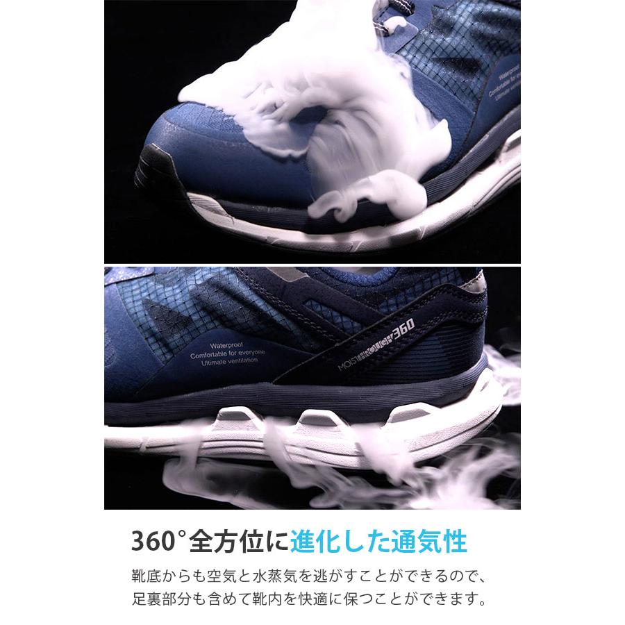 スニーカー メンズ 靴 ウォーキングシューズ 黒 ブラック 青 ブルー 防水 雨の日 蒸れない 通気性 4E 幅広 ワイド アウトドア リラフィット relafit RF0101 : 靴の ...