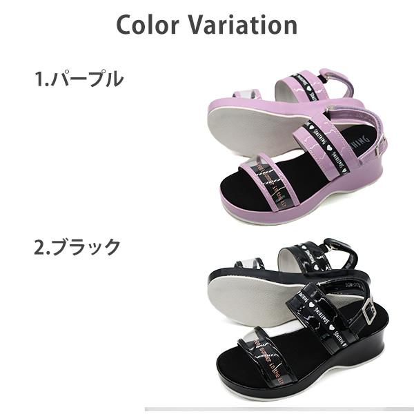 SOMETHING サンダル キッズ ジュニア 子供 靴 女の子 小学生 黒 ブラック 紫 パープル 厚底 スタイルアップ 夏 おしゃれ かわいい 韓国 サムシング SOM-3172 : 靴の ...