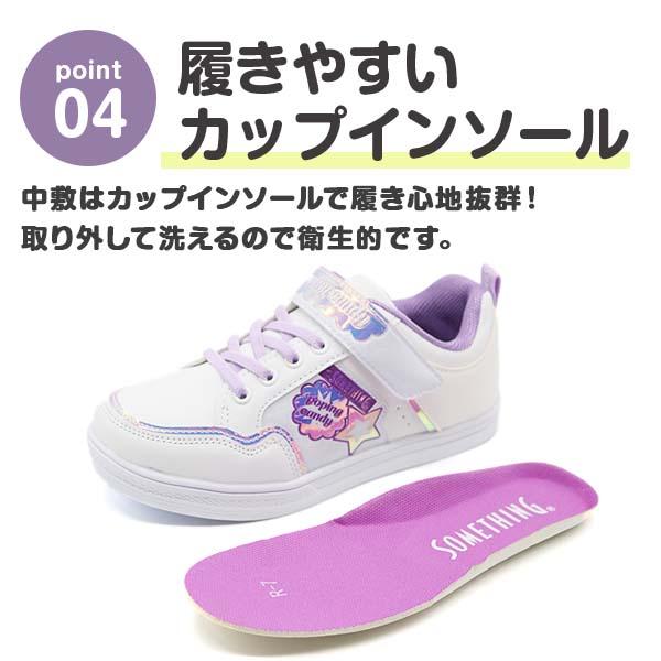 SOMETHING スニーカー キッズ 子供 靴 黒 ブラック 白 ホワイト 女の子 軽量 軽い かわいい シール ベルトテープ サムシング エドウィン EDWIN SOM-3192 : 靴の ...