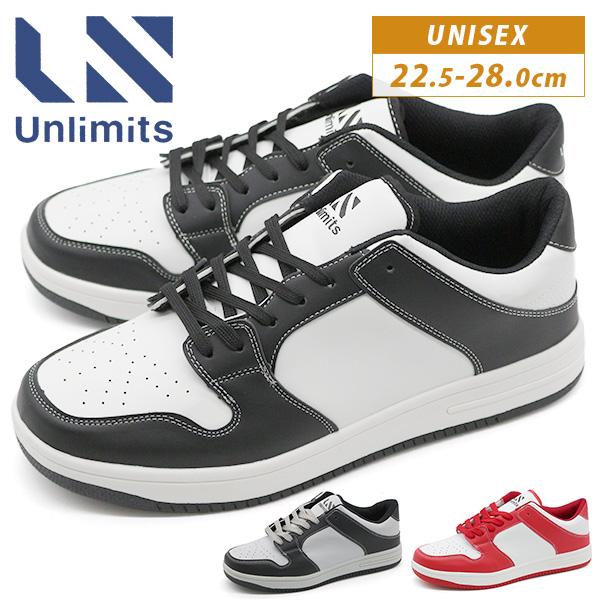 スニーカー メンズ レディース 靴 男女兼用 ユニセックス おしゃれ シンプル 普段履き 通勤 通学 黒 ブラック グレー レッド Unlimits アンリミッツ UL-2000 : 靴の ...