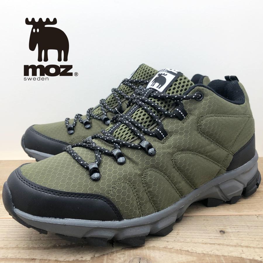 moz モズ トレッキング スニーカー 軽量 防水 撥水 メンズ 低反発クッション グリップ アウトドア ハイキング キャンプ ブラック ネイビー カーキ 靴 2277 :moz-2277 ...