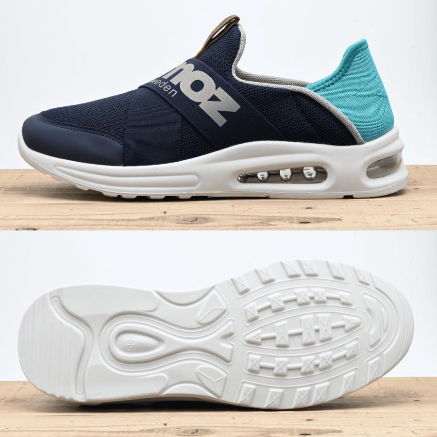 moz スリッポン メンズ スニーカー エアソール 踵が踏める 2WAY モズ 黒 グレー ネイビー 紳士靴 5221 : 靴工房あきまい - 通販 - Yahoo!ショッピング