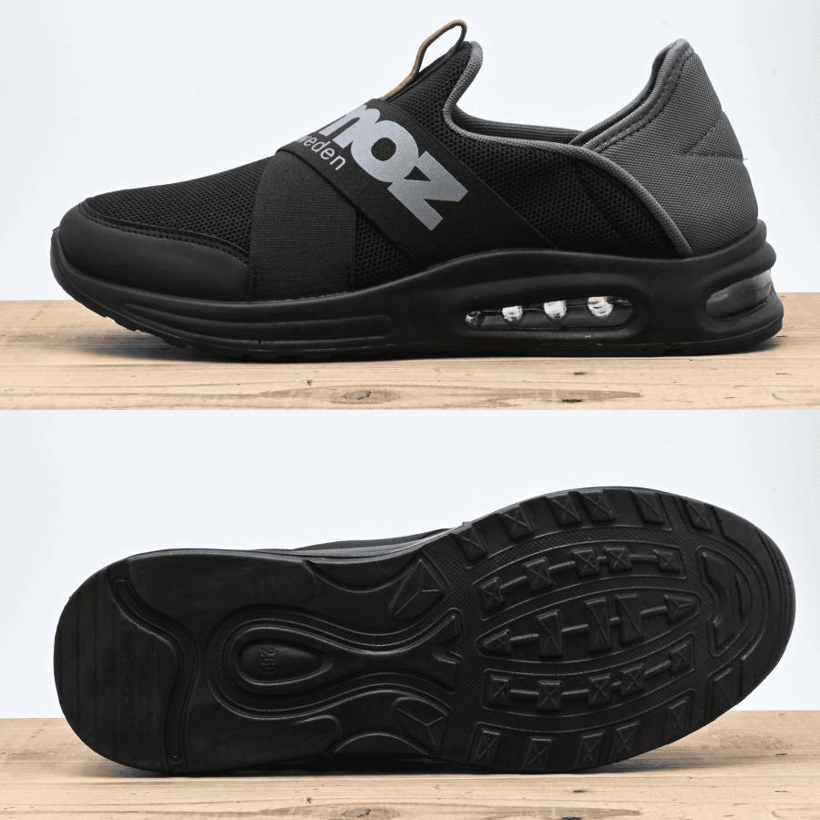 moz スリッポン メンズ スニーカー エアソール 踵が踏める 2WAY モズ 黒 グレー ネイビー 紳士靴 5221 : 靴工房あきまい - 通販 - Yahoo!ショッピング