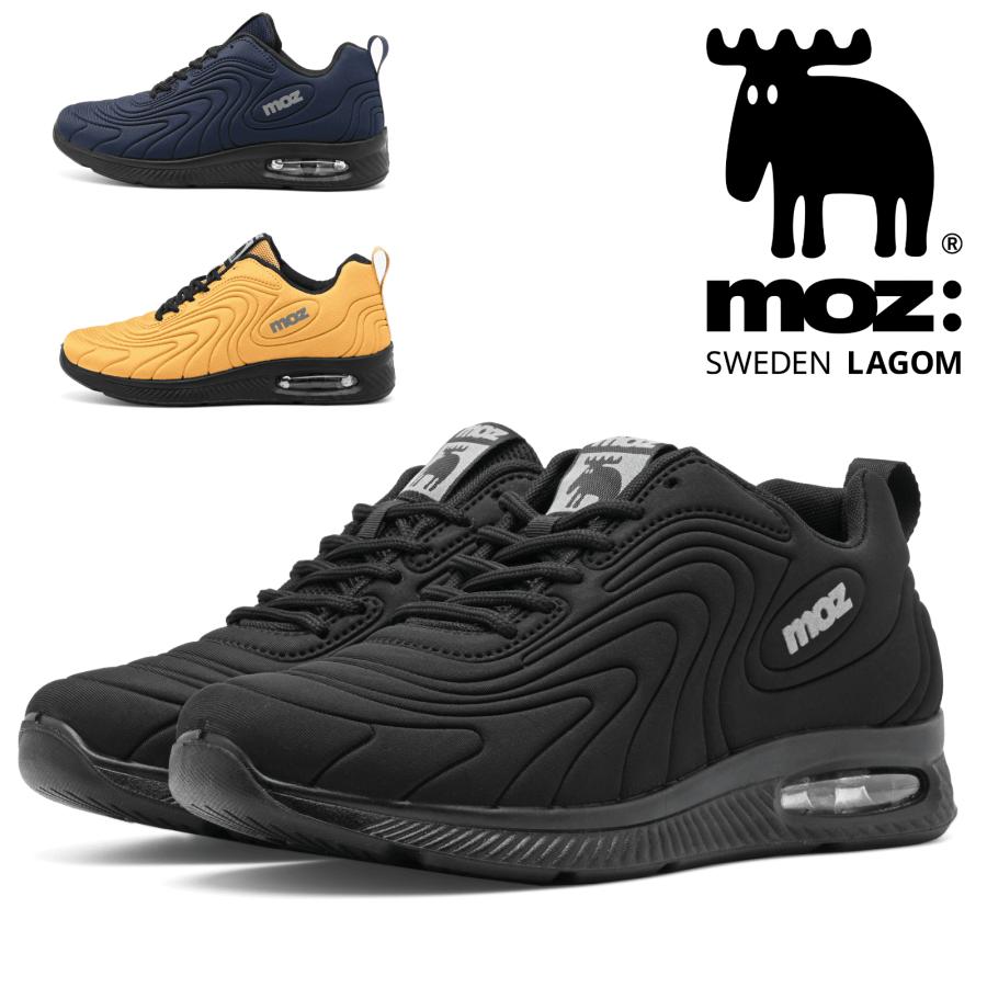moz メンズスニーカー 高周波加工 エアソール カップインソール 新作 ブラック ネイビー ゴールド 靴 モズ 紳士 : 靴工房あきまい - 通販 - Yahoo!ショッピング