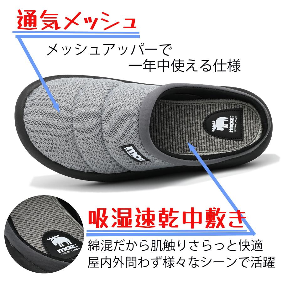 moz サンダル メンズ スライド 吸湿速乾 サボ クロッグ 軽量 黒 グレー カーキ モズ 5822 : 靴工房あきまい - 通販 - Yahoo!ショッピング