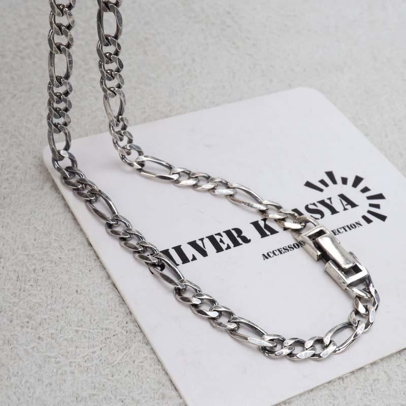 シルバー925 チェーンネックレス 中折れ フィガロチェーンネックレス 幅4mm 60cm 喜平ネックレス 金属アレルギー対応 : SILVER KYASYA - 通販 - Yahoo!ショッピング