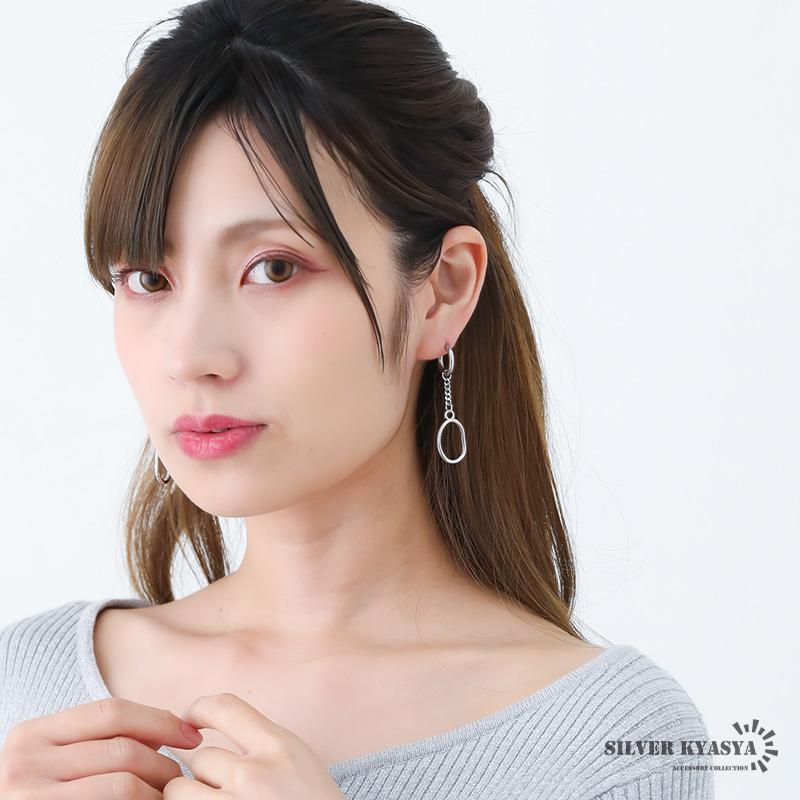 サークルピアス レディース ドロップピアス フープピアス 女性 シルバー ステンレス 金属アレルギー対応 :e305-silver:SILVER KYASYA - 通販 - Yahoo!ショッピング
