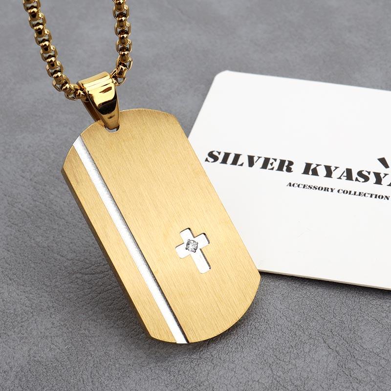 高級感 マットゴールド ドッグタグネックレス シンプル 金 高級感 マットゴールド ドッグタグネックレス シンプル 金