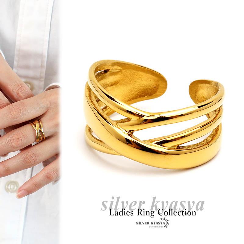 ゴールド リング 指輪 レディース ライン ステンレス 18K K18 金属アレルギー : SILVER KYASYA - 通販 - Yahoo!ショッピング