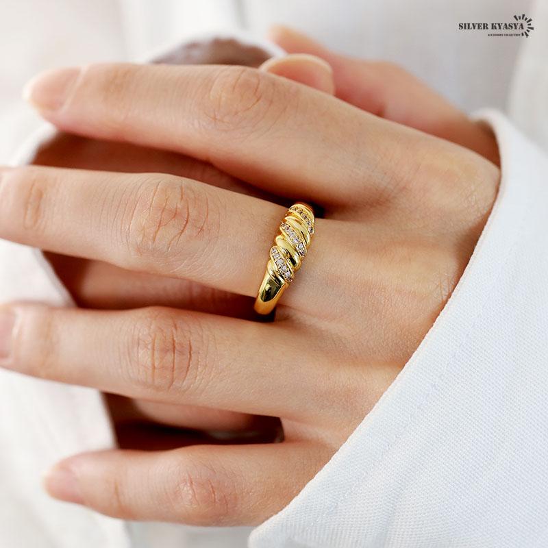 ツイストリング ゴールド 18K GP K18 CZ レディース ゴールドリング キラキラ 金 指輪 ジルコニア パヴェ : r385 : SILVER KYASYA - 通販 - Yahoo ...