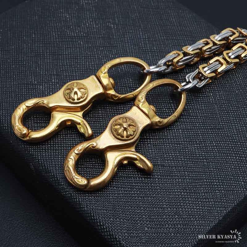 ステンレス 唐草 ウォレットチェーン クロス 十字架 ビザンチン ステンレス 唐草 ウォレットチェーン クロス 十字架 ビザンチン