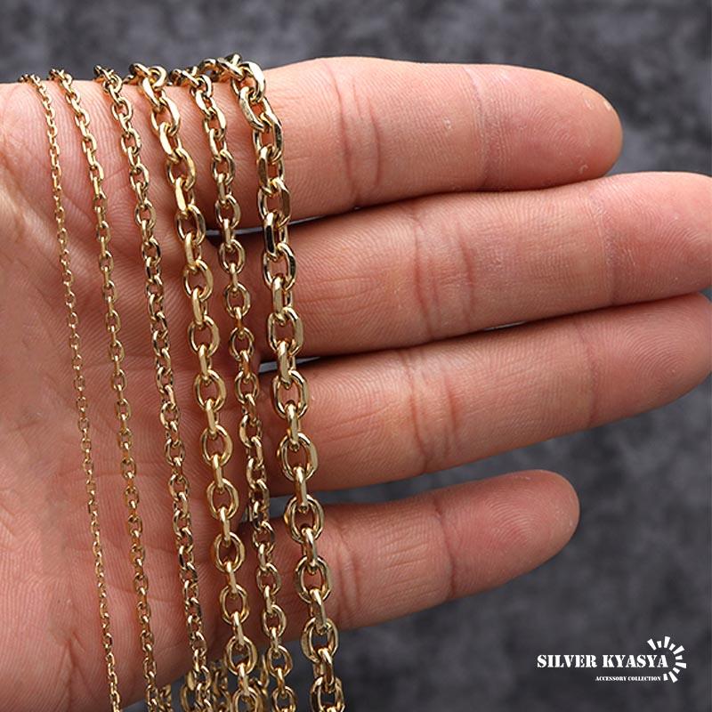(1mm、50cm) ステンレス あずきチェーンネックレス 4面カット ゴールド 18K GP 幅6タイプ アレルギー対応 : SILVER KYASYA - 通販 - Yahoo!ショッピング