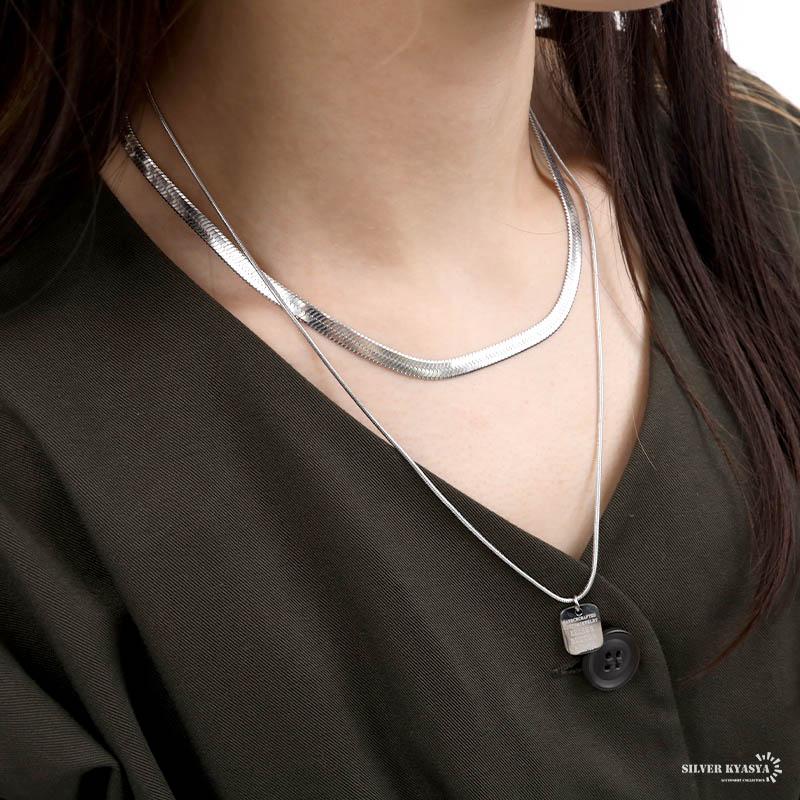 太め ワイドチョーカー スネークチェーン シルバー シンプル チェーンネックレス choker メタルチョーカー (45cm) :ya-c038-5mm-s-45cm:SILVER ...