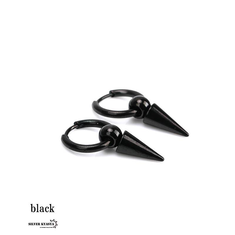 両耳 スタッズ フープピアス 鋲 タック ピアス シルバー ゴールド ブラック ステンレスピアス (ブラック) : ya-e116-black : SILVER KYASYA - 通販 ...
