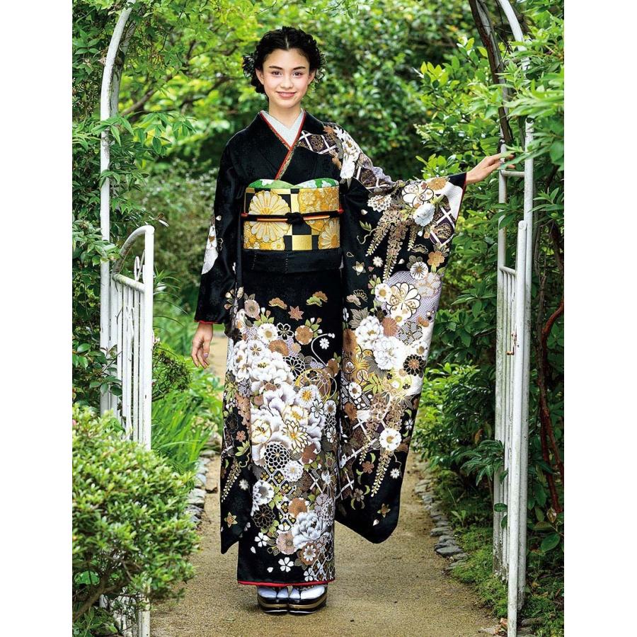 予約品 お誂え仕立付振袖 成人式振袖購入 b151-1 ブラック・黒地 予約品 お誂え仕立付振袖 成人式振袖購入 b151-1 ブラック・黒地
