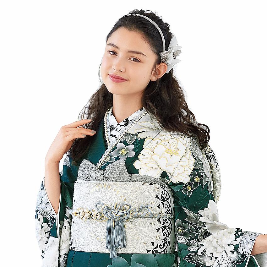 単品振袖 成人式振袖購入 ms331-1 ブルーグリーン深海色/花柄 : きもの京和楽 - 通販 - Yahoo!ショッピング