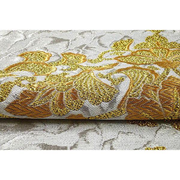 振袖用袋帯 nma1526-10 成人式振袖 銀地・シルバー/金地花柄 振袖用袋帯 nma1526-10 成人式振袖 銀地・シルバー/金地花柄