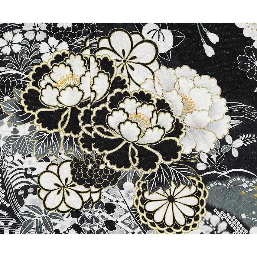 お誂え仕立付振袖 成人式振袖購入 s283-1 ブラック・黒地/古典・鹿の子柄 : きもの京和楽 - 通販 - Yahoo!ショッピング