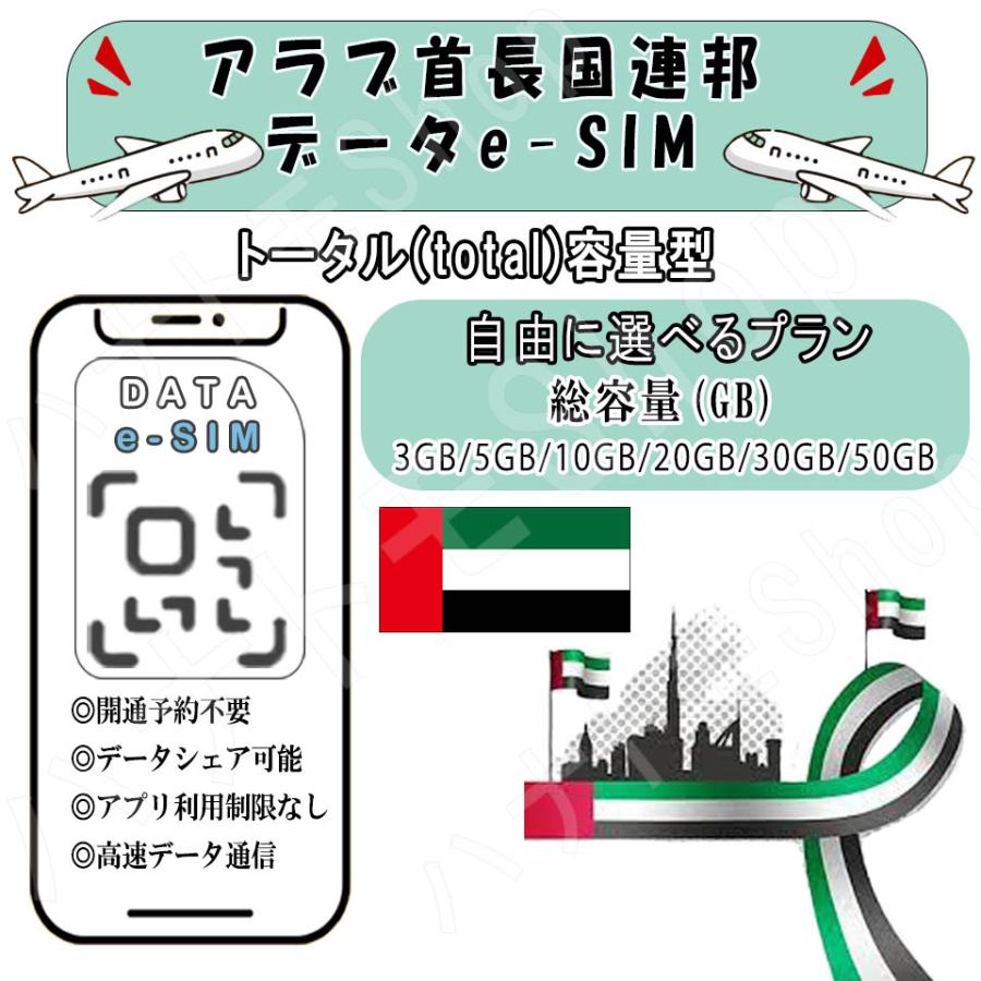 アラブ首長国連邦UAE/ドバイ esim プリペイドsim simカード 3GB/5GB/10GB/20GB/30GB/50GB 4G LTE 5G データ通信 テザリング可能 : ファーユー ...