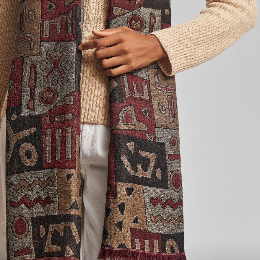 KUNA ベビーアルパカ 70% シルク 30% ストール WES SHAWL レッド クーナ : キョウダイマーケット - 通販 ...