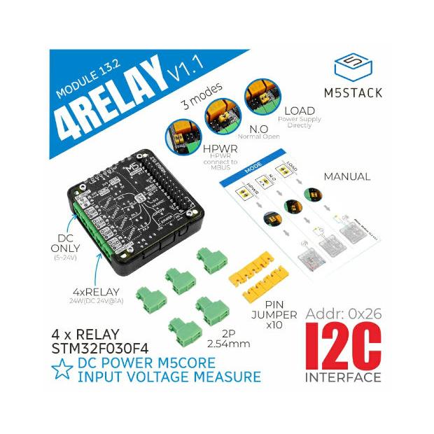 M5STACK-M121-V11 M5Stack用STM32搭載 4チャンネルリレーモジュール V1.1 - 13.2 : 共立電子産業 ...