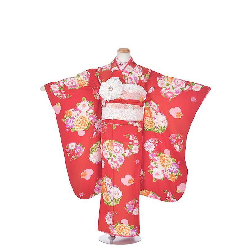 七五三レンタル 7歳 衣裳 レンタル着物 115cm~125cm 753レンタル 7歳女児 赤ブーケSEIKO 7才着物 フルセット 七歳着物 女の子 753 お正月 送料無料 お宮参り ...