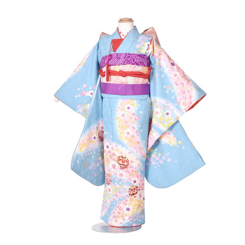七五三 レンタル 着物 7歳 女の子 フルセット 衣裳 115cm~125cm 753レンタル 水色 7歳女児 7才 きものレンタル 新品足袋プレゼント 往復送料無料 : レンタル衣裳京なごみ ...
