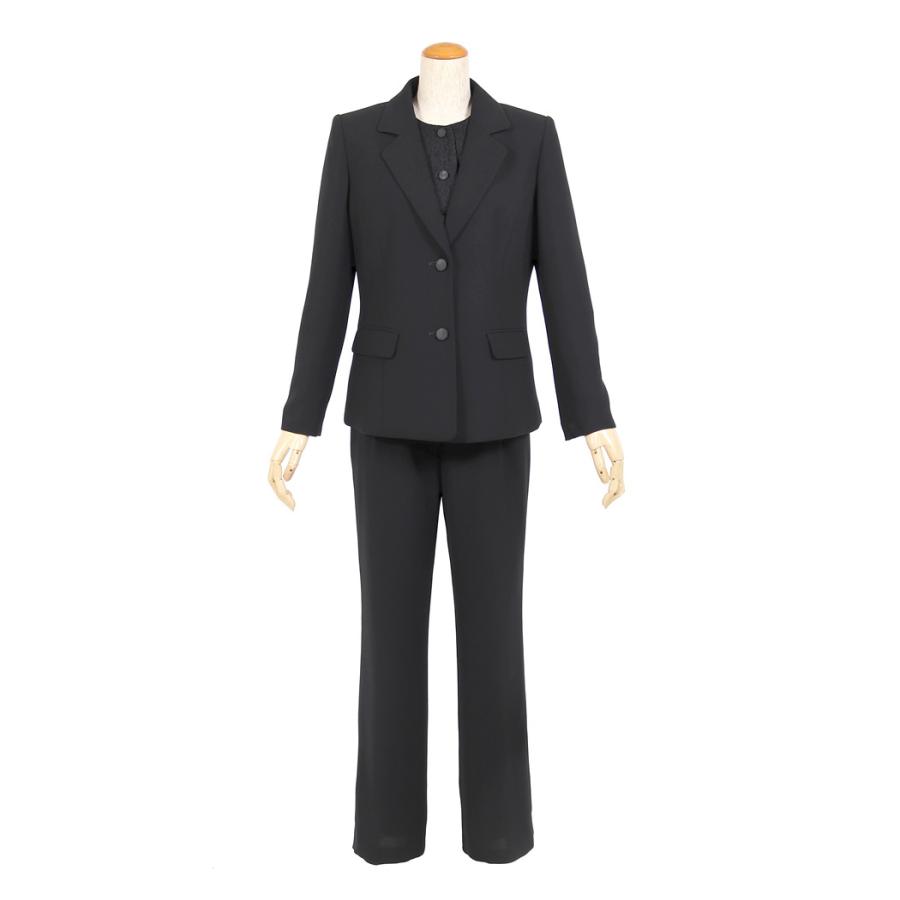 15号 ブラックフォーマル レディース 喪服 パンツ 30代 40代 50代 女性 パンツスーツ 礼服 黒 冠婚葬祭 スーツ 葬式 法事 卒業式 T003 : 京都スタイル フォーマル&着物 ...