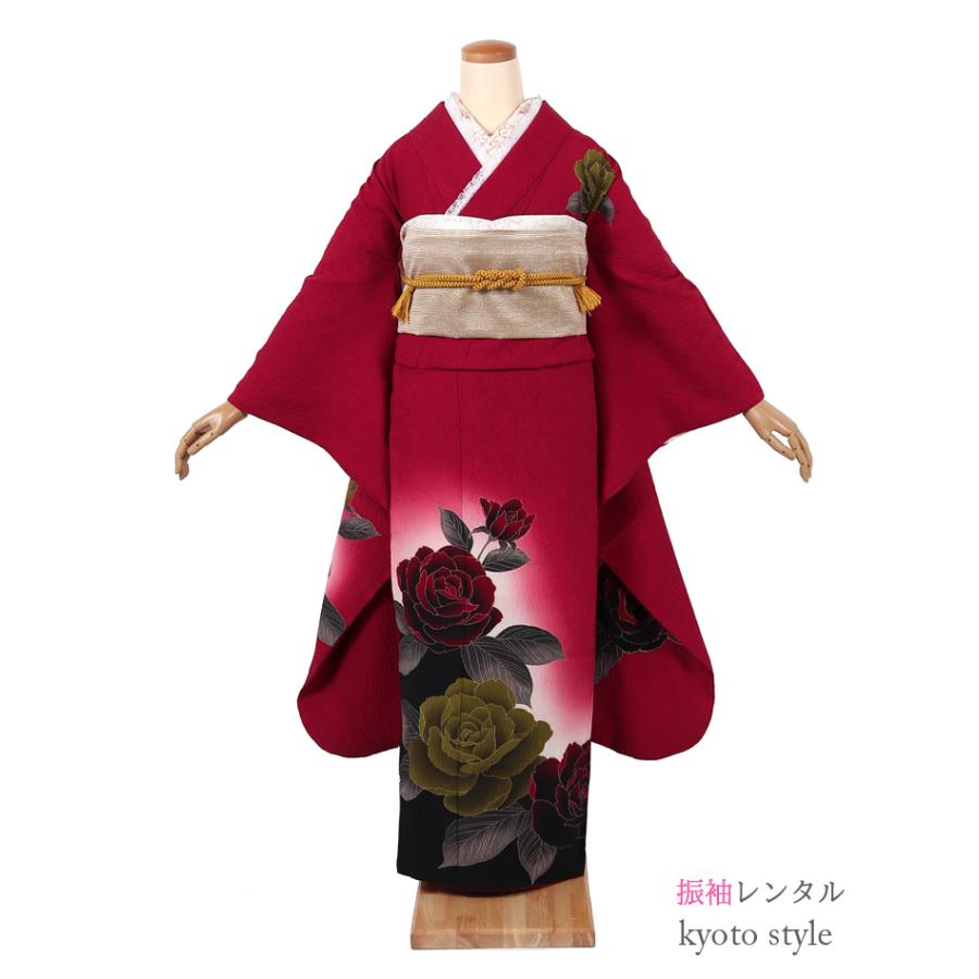 振袖レンタル 赤 フルセット 成人式 結婚式 振袖 レンタル レッド 着物