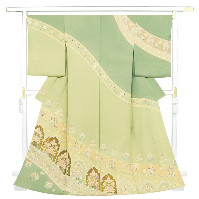 ※店舗改装・在庫一掃売り尽くし！【仕立無料】特撰本格友禅手描、本金、焼箔、蒔糊本加工☆京友禅美術訪問着ロイヤル更紗文10012080 : 京都 ...