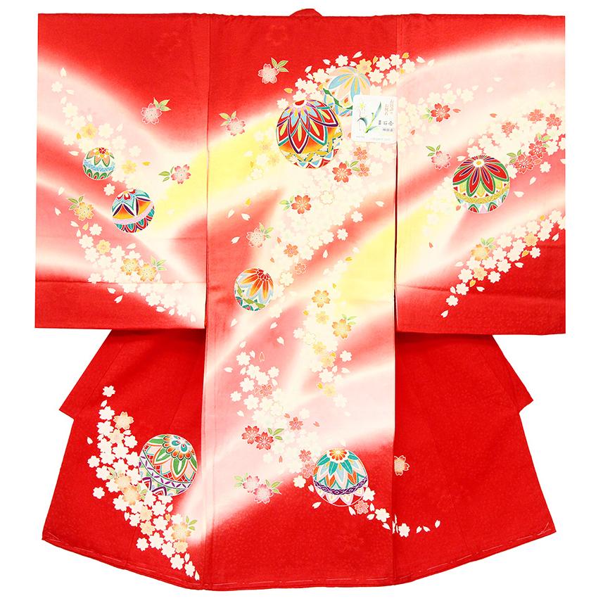 ※店舗改装・在庫一掃売り尽くし！【仕立無料】正絹京友禅工芸手描き美術染刺繍入☆四季花王朝まり古典祝い文多色ボカシ染☆お祝着10012182 ...