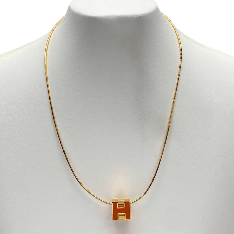 48％割引クラシック HERMES エルメス Hロゴ ネックレス カージュドアッシュ H オレンジ ネックレス アクセサリー-OTA.ON ...